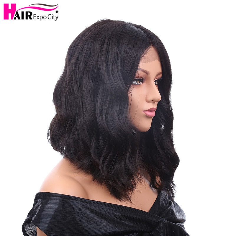 16inch Short Bob Lace Front Wigs Body Wave Synthet... – Grandado