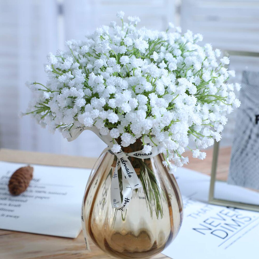 Fleurs artificielles Gypsophila blanches, fausses ... – Grandado