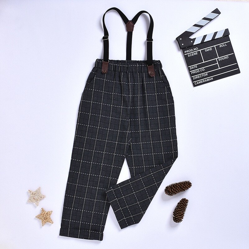 Spring Baby Boy Clothes 2-7T Suspender Pants Child... – Grandado
