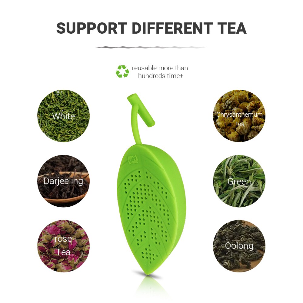 Silicone Thee-ei Creatieve Bladeren Shaped Grappig... – Grandado