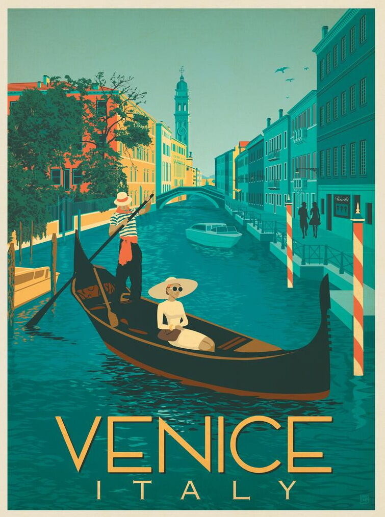 Retro Venice Italy Travel Photo SILK POSTER Decora... – Grandado