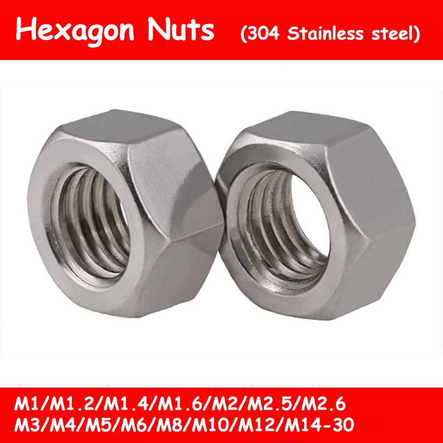 304 Rvs Moer M1/M1.2/M1.4/M1.6/M2/M2.5/M3/M4/ m5/M... – Vicedeal