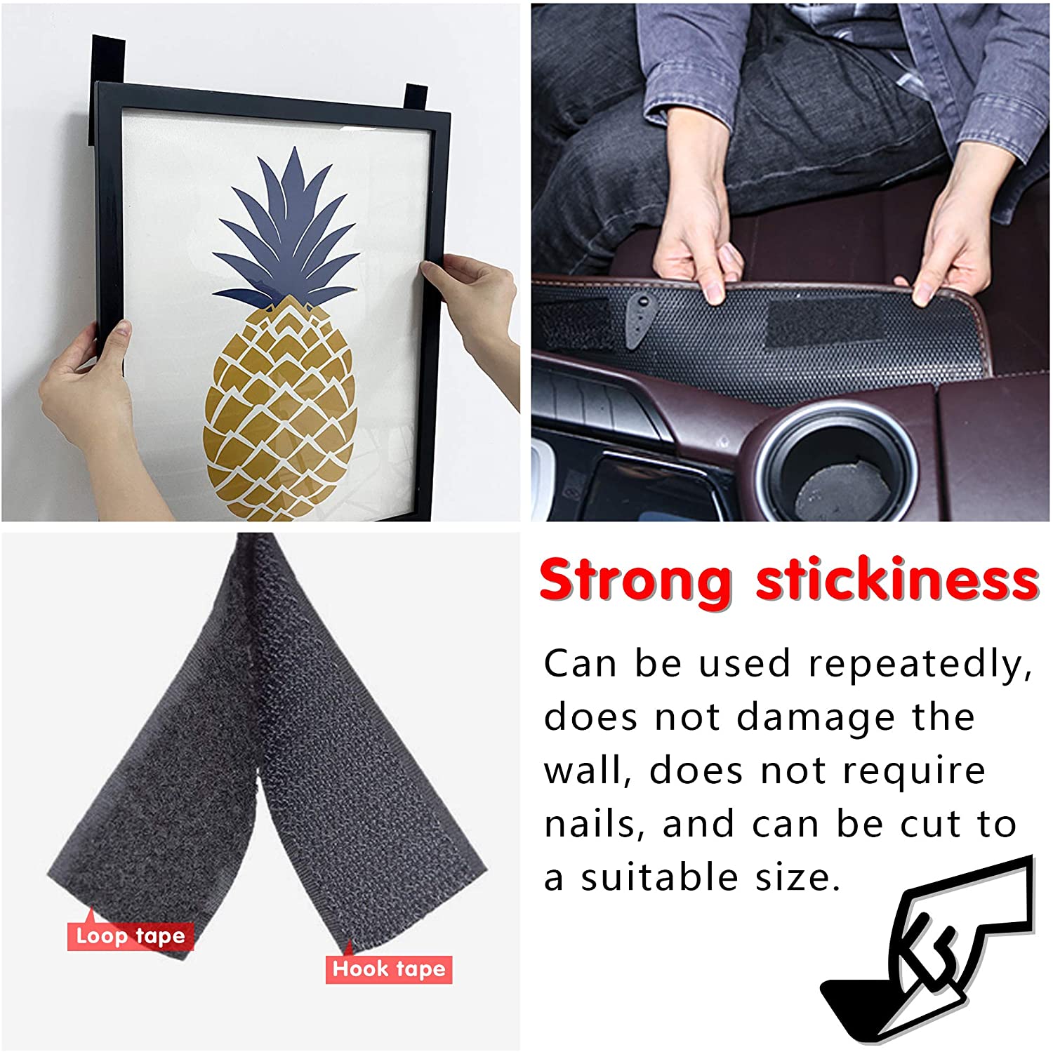 30 Black Double-sided Magic Adhesive Pads Strong A... – Grandado