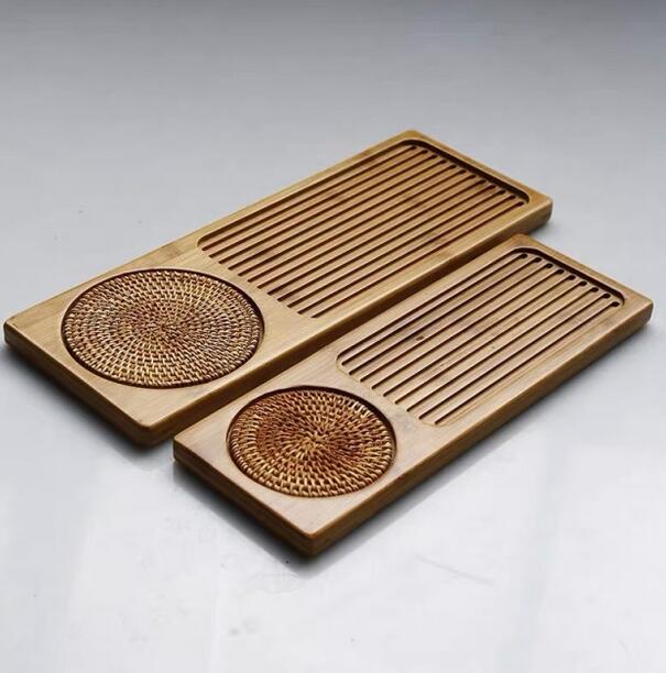 Rectangle Serving Tray Tea Storage Plate With Ratt... – Vicedeal