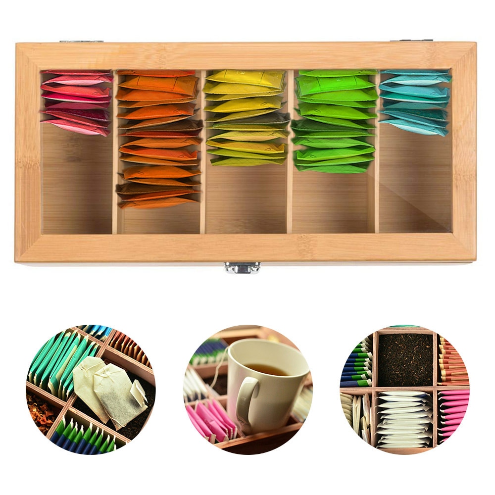 Bamboo System Tea Box System Tea Bag Jewelry Organ... – Grandado