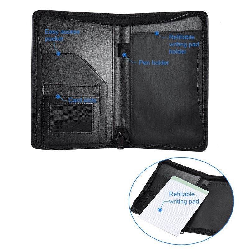 A5 PU Leather Office Organizer Portfolio Padfolio ... – Grandado