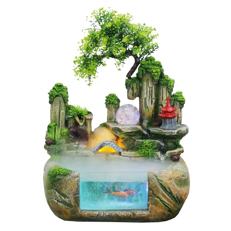 LED Rockery Garden Water Fountain Air Humidifier H... – Vicedeal