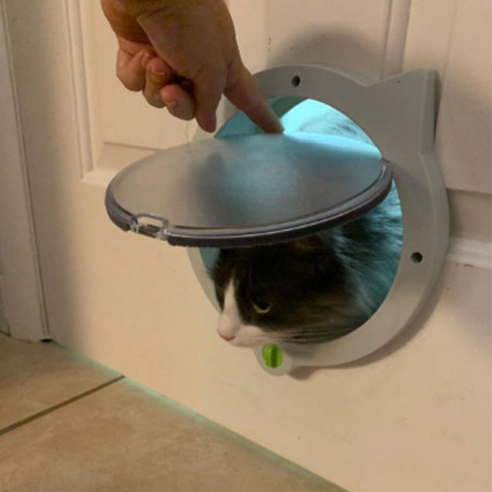 Cat Flap Door with 4 Way Lock Security Flap Door f... – Vicedeal