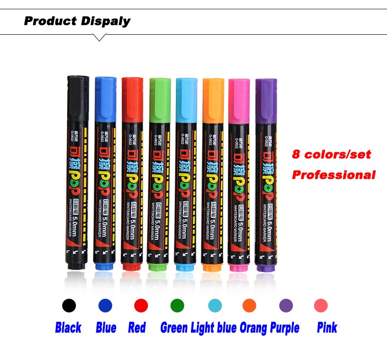 8 PC/Lot 8-Color Repeated Filling Dry Erase Marker... – Grandado