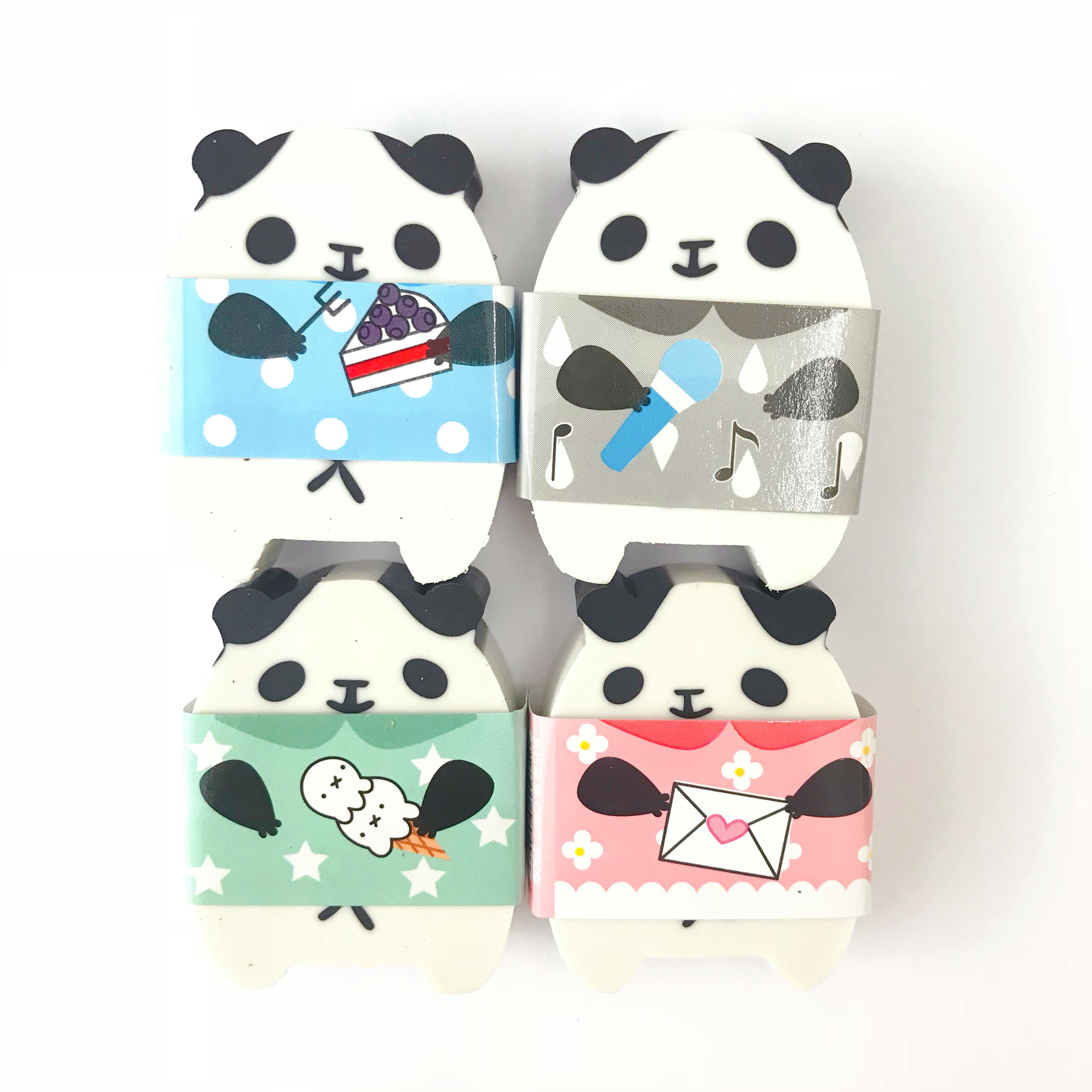 1X Cute Kawaii Giant Panda Shaped Pencil Eraser Ru... – Grandado