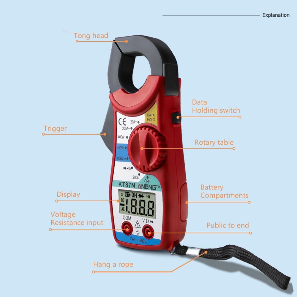 KT87N Digital Multimeter Ampere Clamp Meter Curren... – Vicedeal