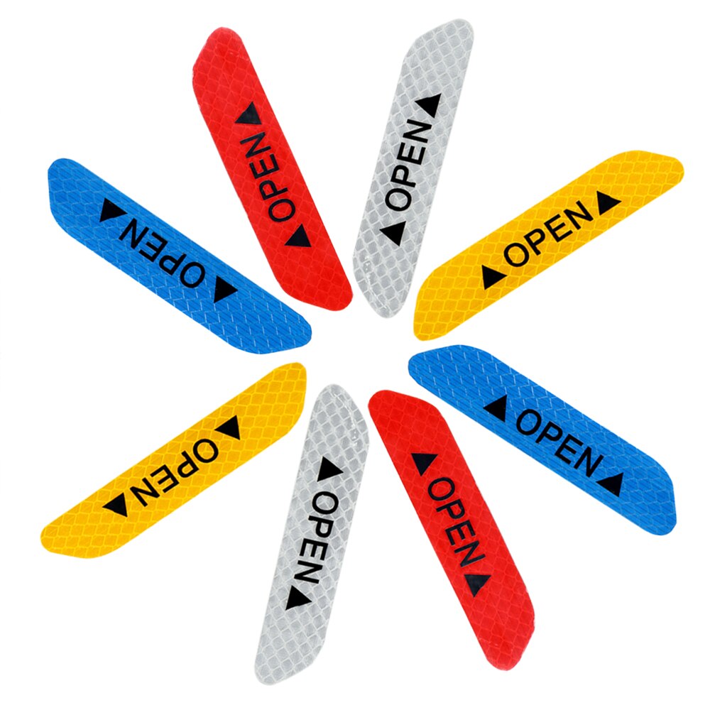 4Pcs/set Reflective Tape OPEN Car Door Stickers Un... – Grandado