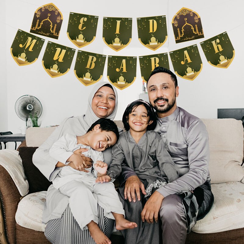 EID MUBARAK Letter Paper Banner Ramadan Kareem Dec... – Grandado