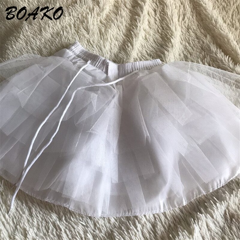 BOAKO White Short Girls Wedding Petticoats Tulle R... – Grandado