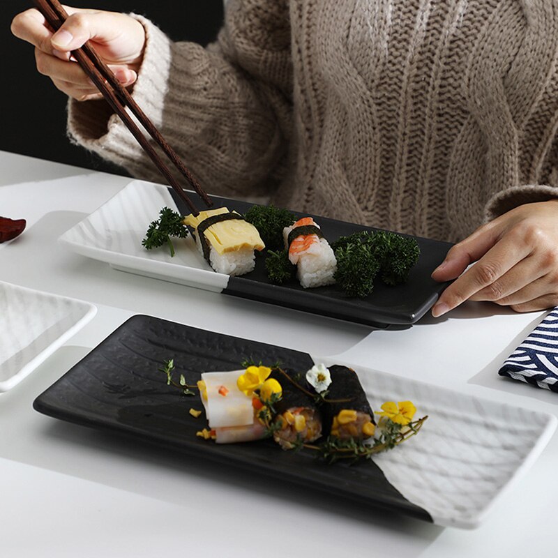 Nordic Rectangular Plate Long Plate Ceramic Househ... – Vicedeal