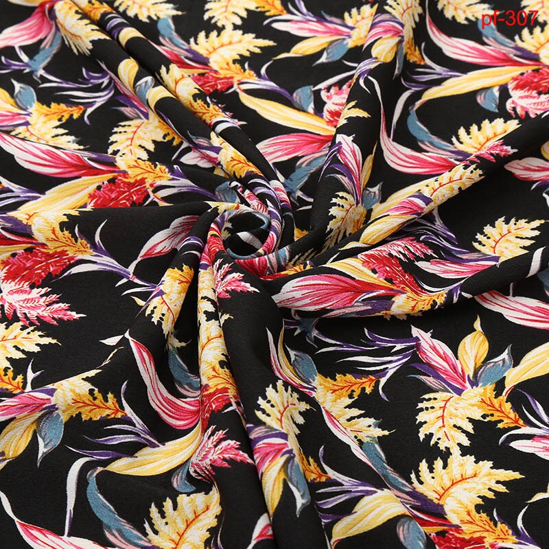 Printed Polyester Fabric Crepe Women's Fabric Crep... – Grandado