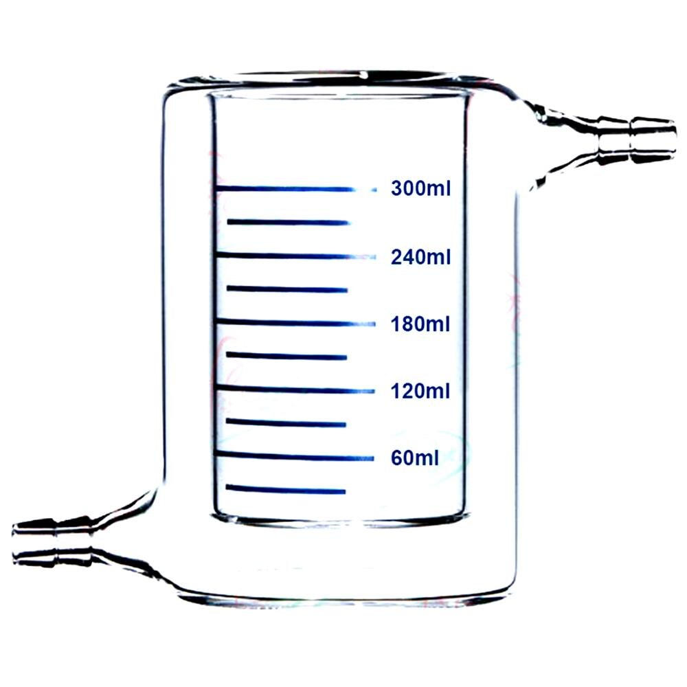 300mL Jacket Glass Beaker Jacketed Flask Laborator... – Grandado