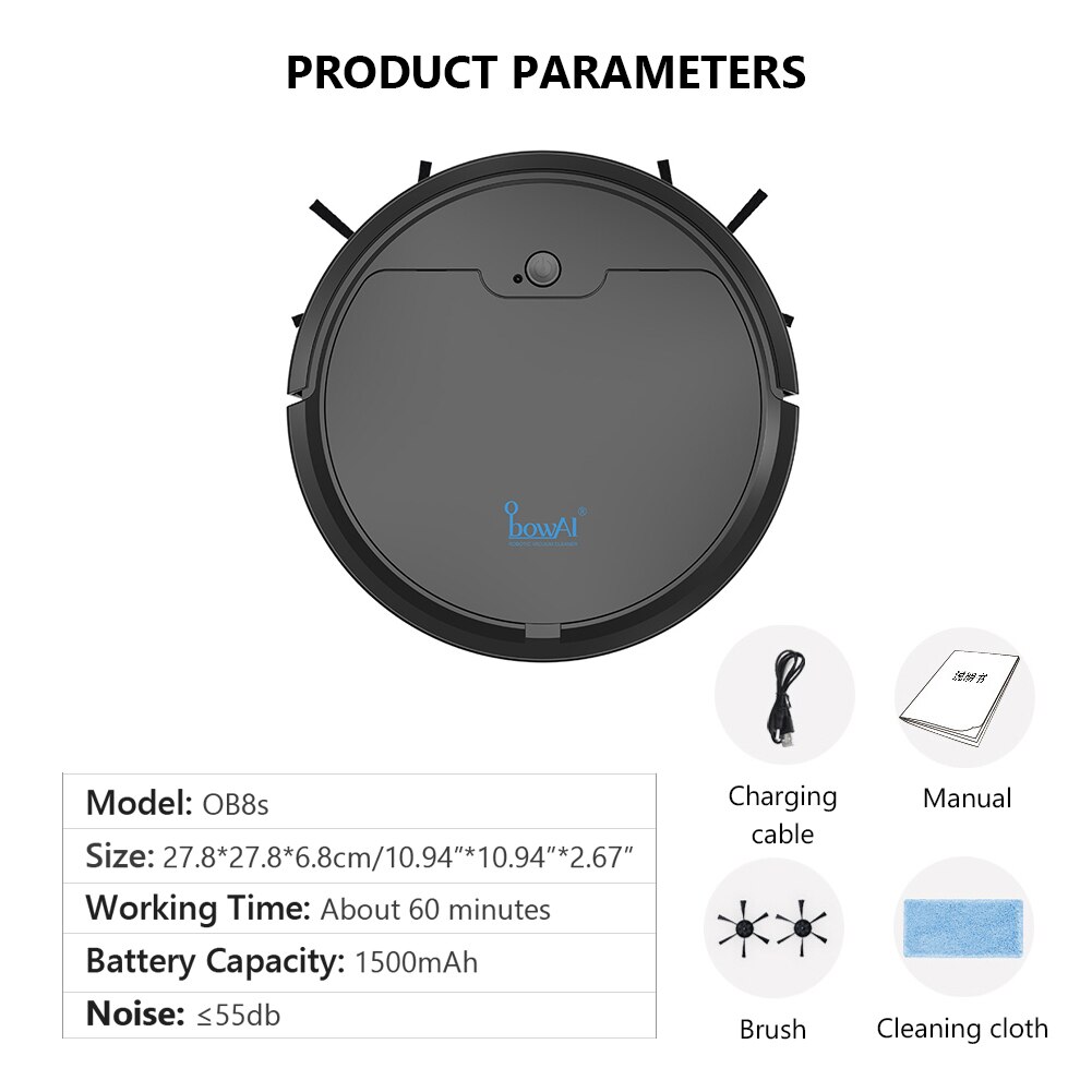 1600Pa Cleaning Automatic Home Dry Wet Floor Navig... – Grandado