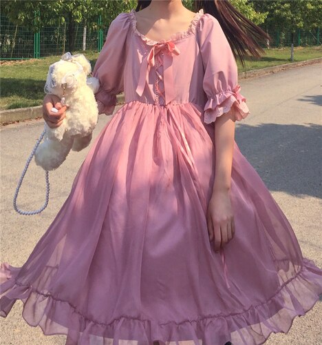 Sweet Lace Ruffle Niche High Waist goth lolita vic... – Grandado