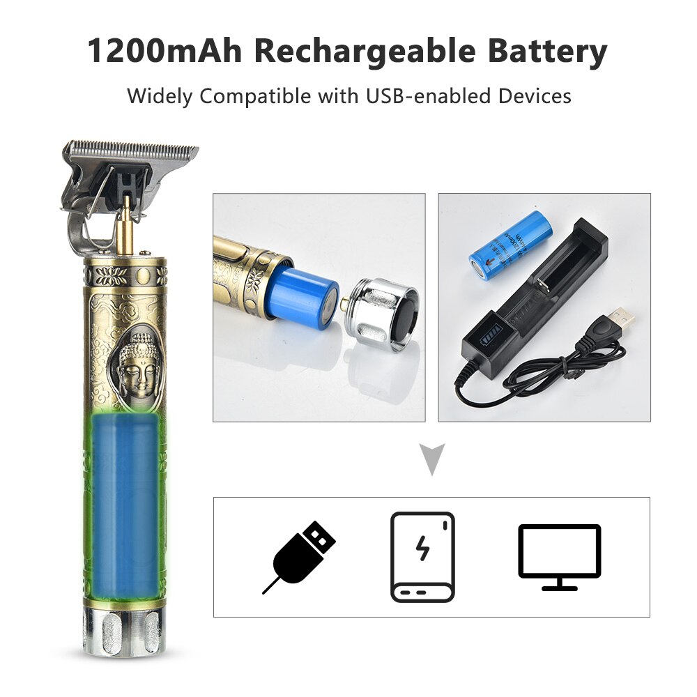 Hair clipper T Carving Barber Haircut Cutter Elect... – Grandado