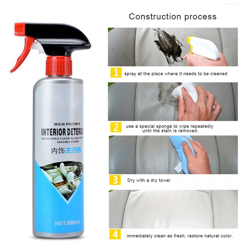 Car Interior Cleaning Agent Velvet Fabric Leather ... – Grandado