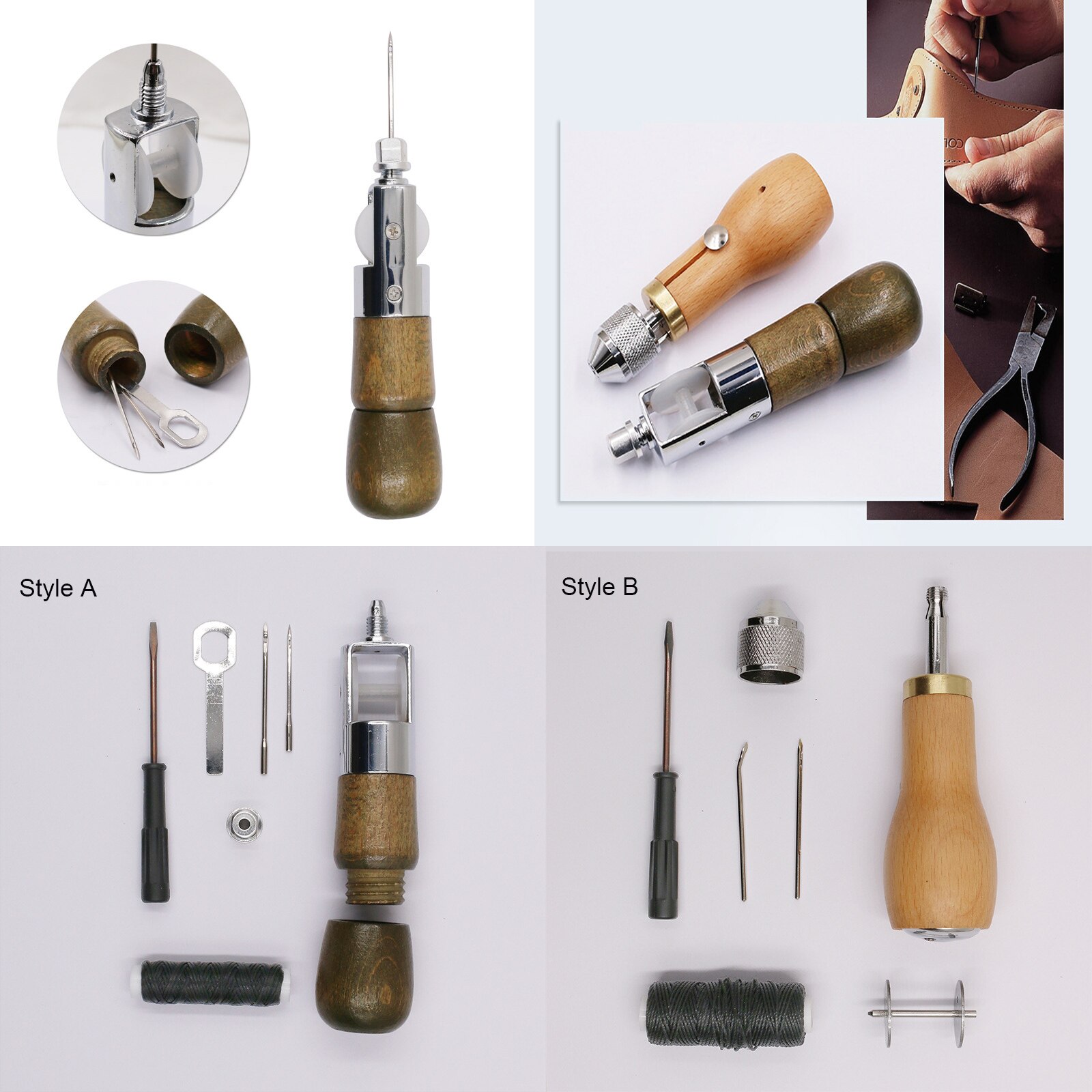 Leather Sewing Awl Thread Kit Manual Sewing Machin... – Vicedeal