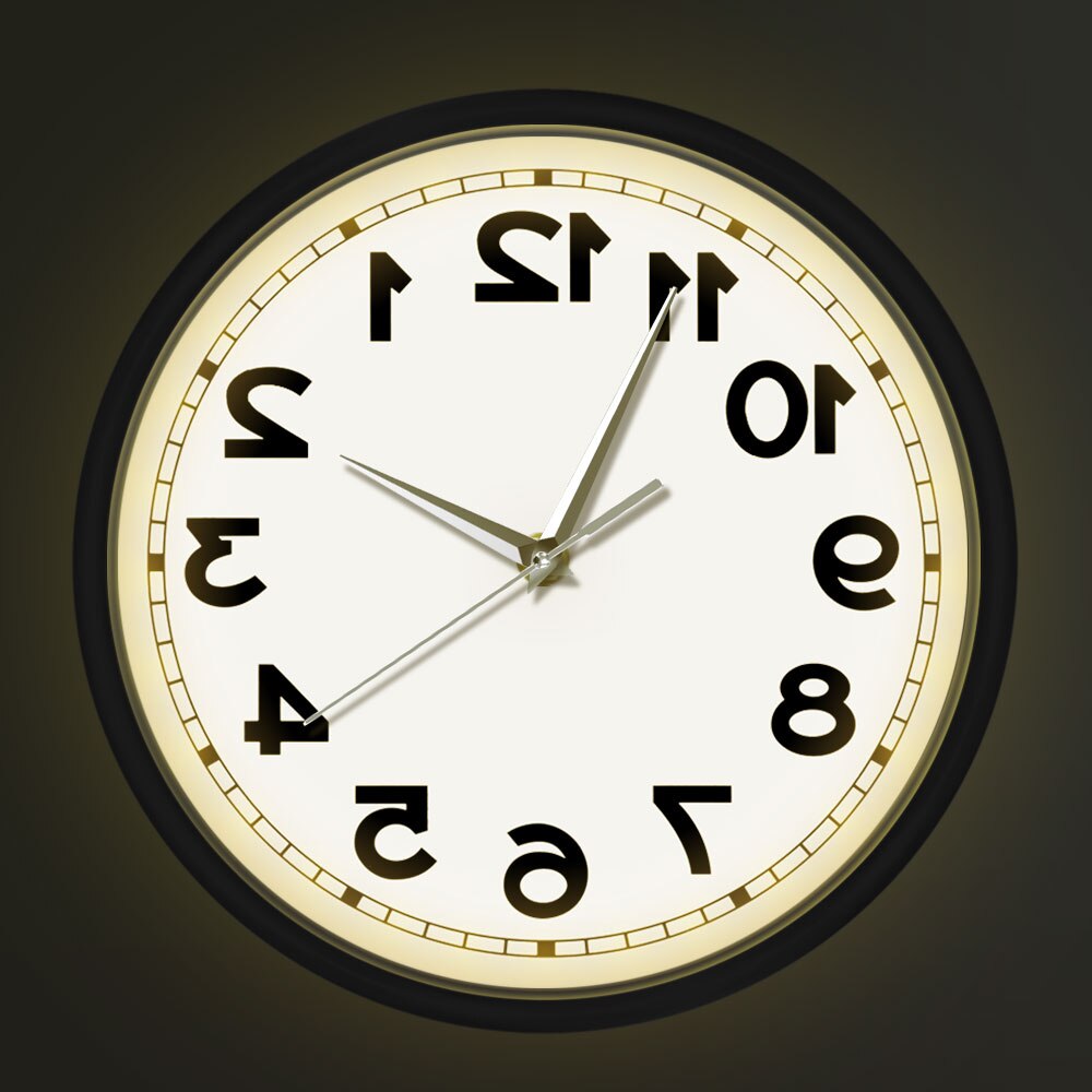 Counterclockwise Funny Numbers Wall Clock Metal Fr... – Grandado