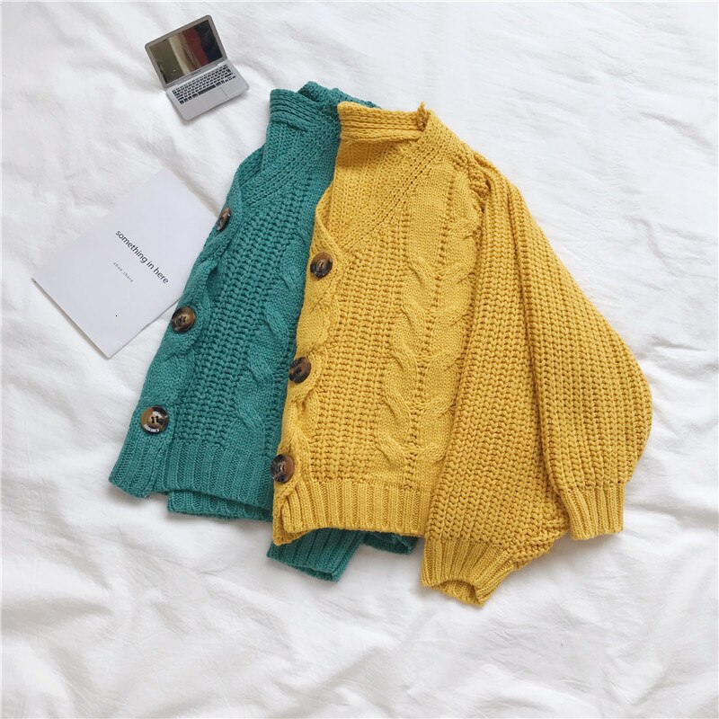 Korean Style Knitted Sweater Cardigans Women Long ... – Grandado