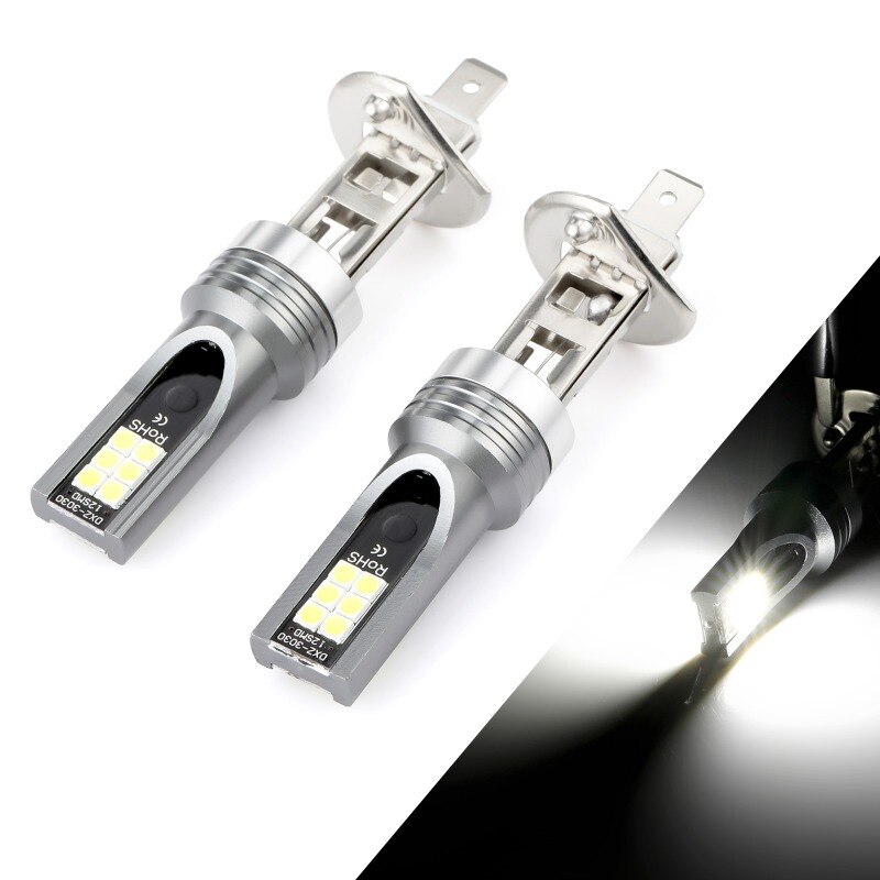 2x tåkelys bil led hovedlys pærer h7 led h1 h3 h... – Vicedeal