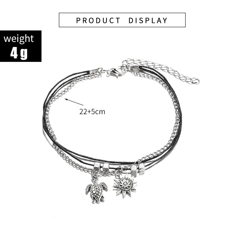 ASHMITA – bracelet de cheville en fil de fer noir ... – Grandado