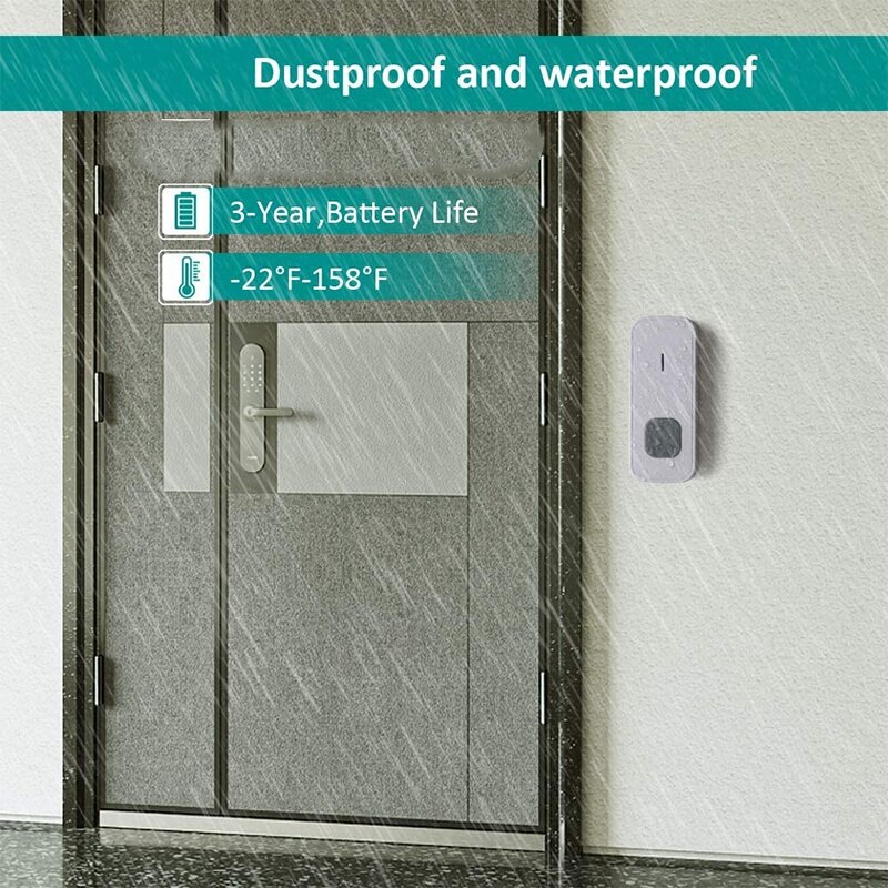 Wireless Smart Doorbell Set IP55 Waterproof Doorbe... – Vicedeal