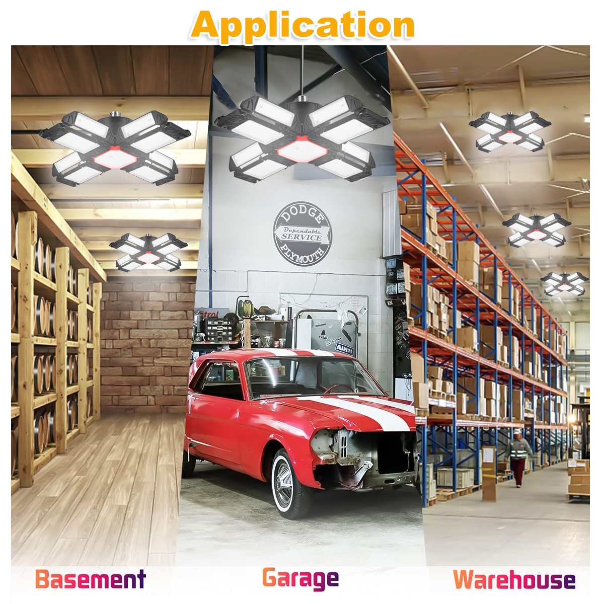 350W Led Garage Licht 13 Pannel Opvouwbare Industr... – Vicedeal