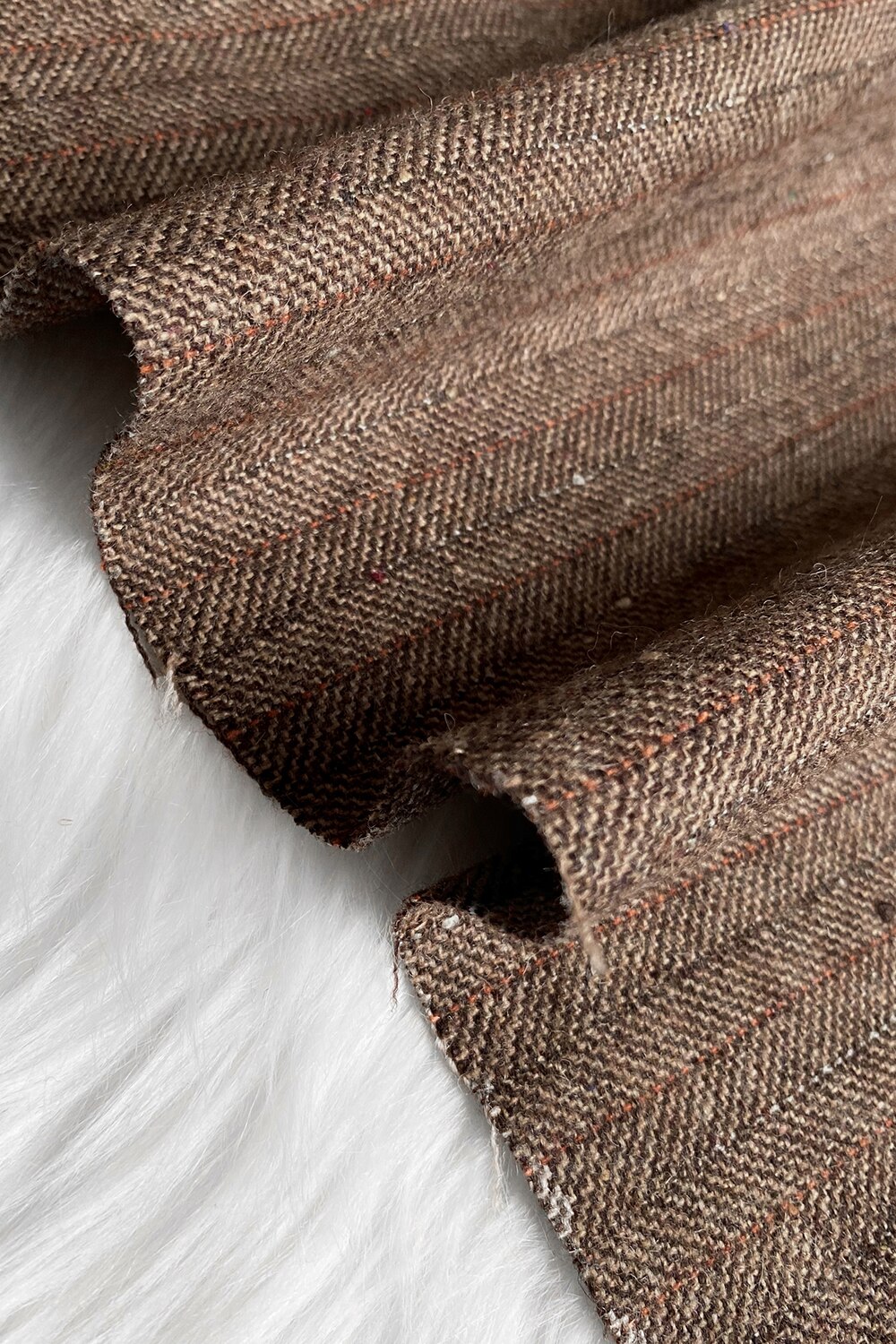 150Cm Echte Vintage Kaki Bruin Koreaanse Visgraat ... – Vicedeal