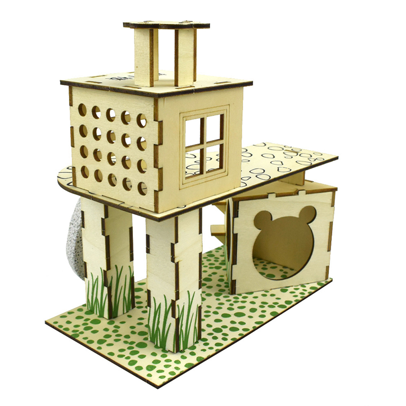 Pet Toys 5 Styles Hamster Wooden Villa House Climb... – Grandado