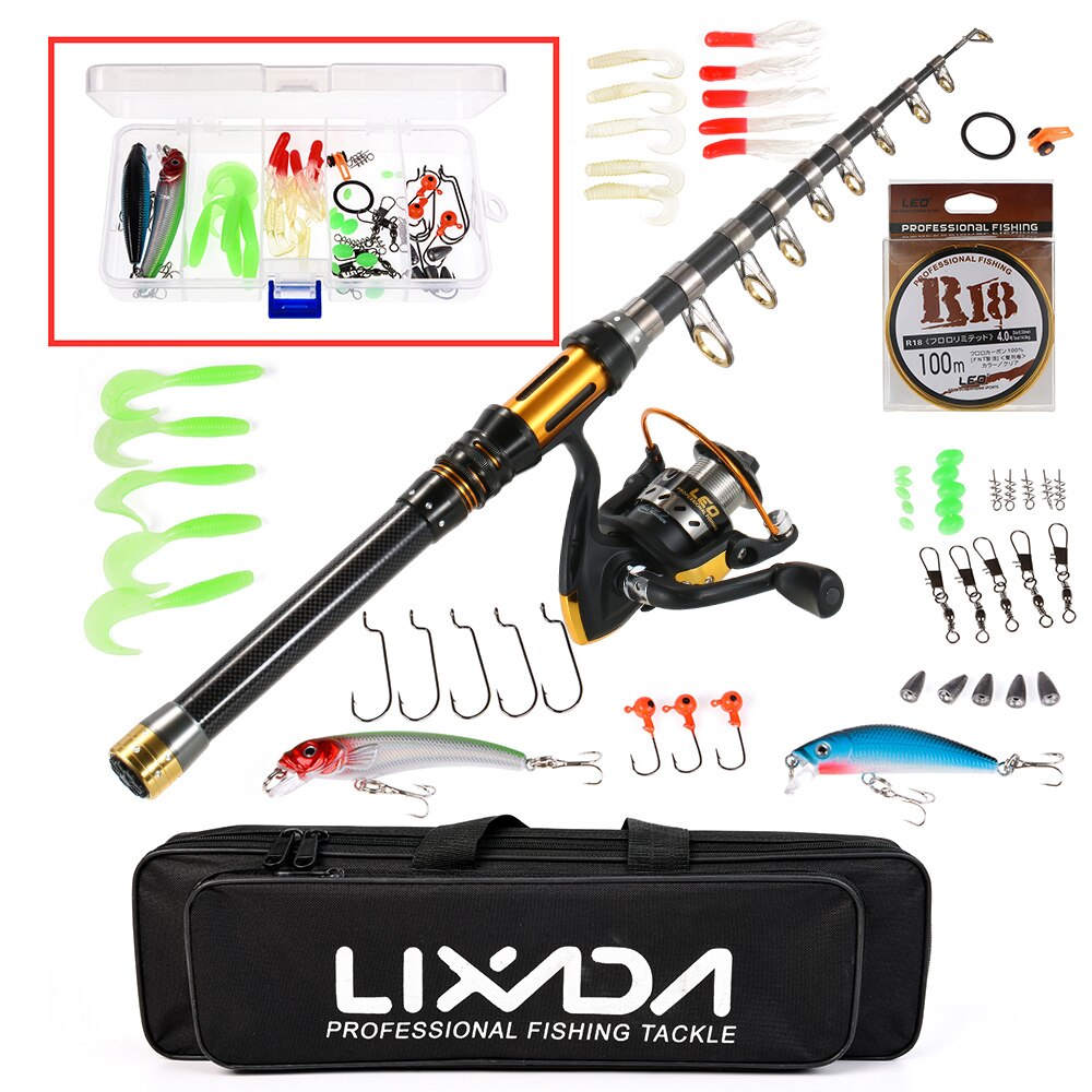 Lixada Telescopische Hengel Reel Combo Volledige K... – Vicedeal