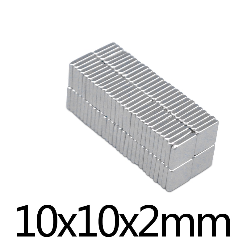 20/50/100/200pcs F 10x10x2 mm N35 Strong Square Nd... – Grandado