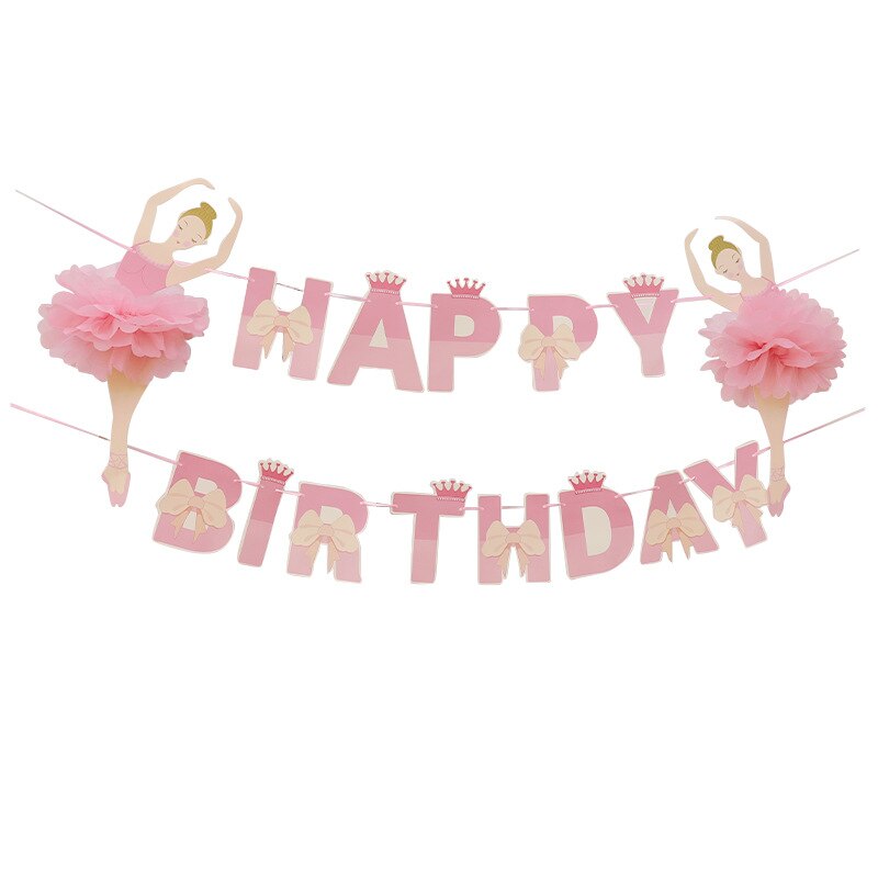 1Set Ballerina Ballet Meisje Bunting Banner Gelukk... – Vicedeal