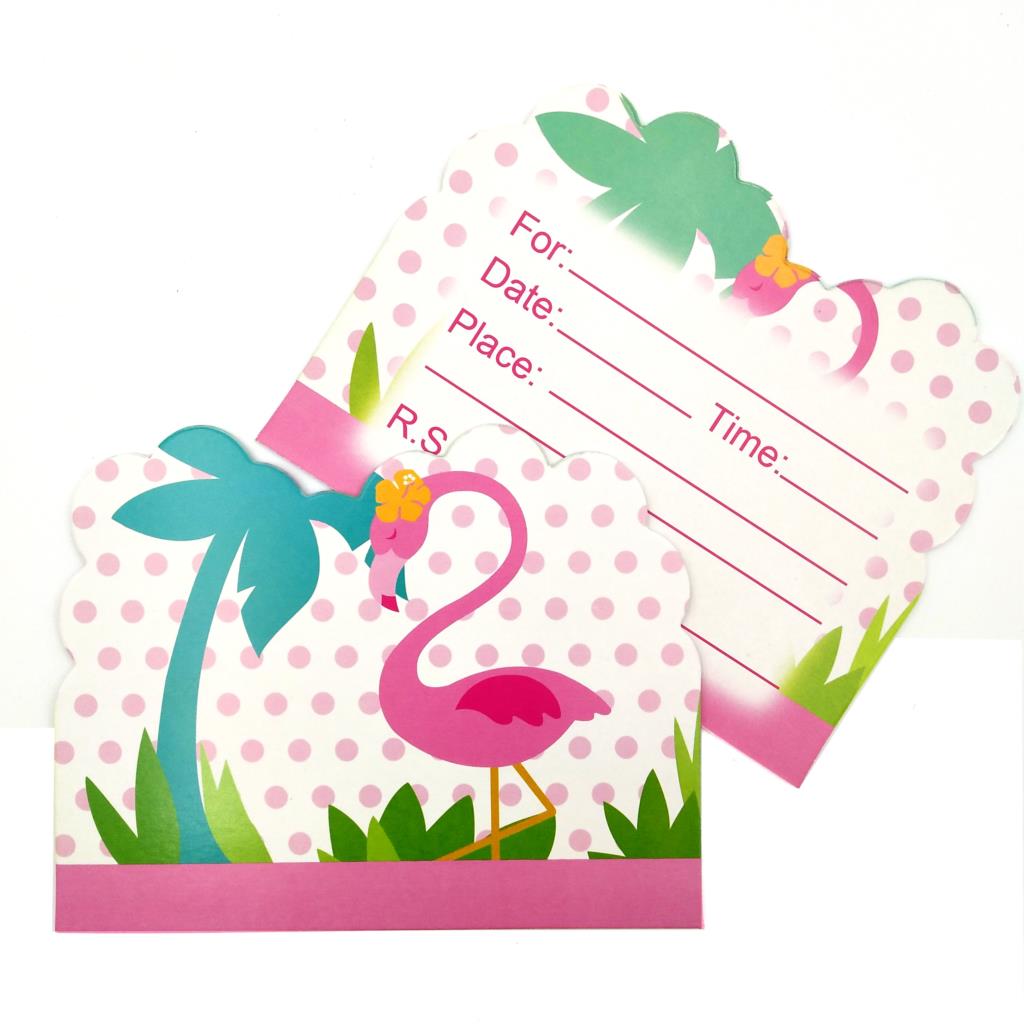 10pcs/set Flamingo Theme Party Paper Invitation Ca... – Vicedeal