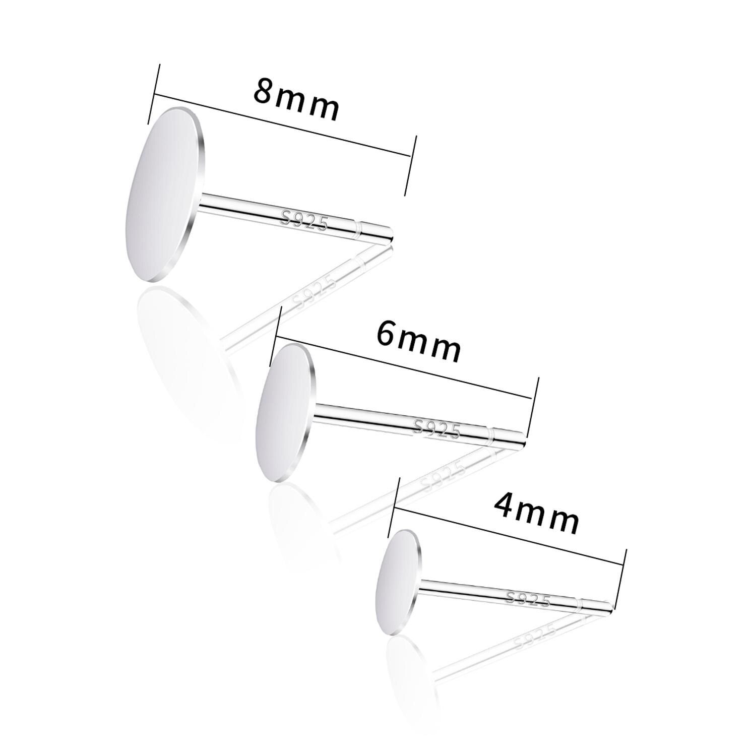 4/6/8mm 925 Sterling Silver Stud Earring Blank Bas... – Grandado