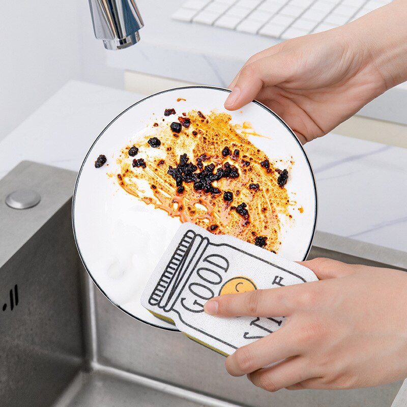 4 Pc Magic Sponge Smiley Face Thick Sponge Strong ... – Vicedeal