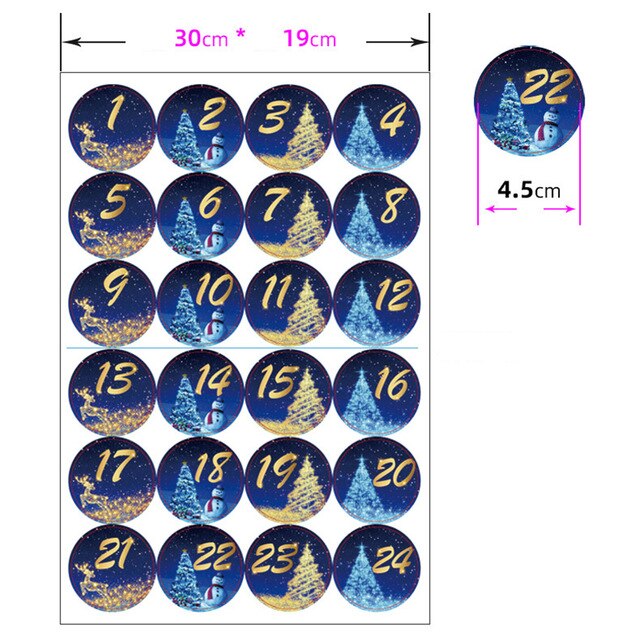 24pcs/set Merry Christmas Advent Calendar Number S... – Grandado