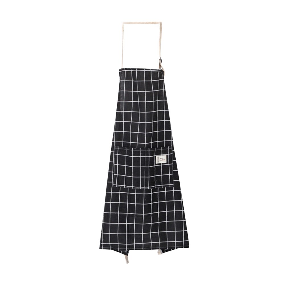 Adjustable Sleeveless Grid Cotton Linen Restaurant... – Grandado