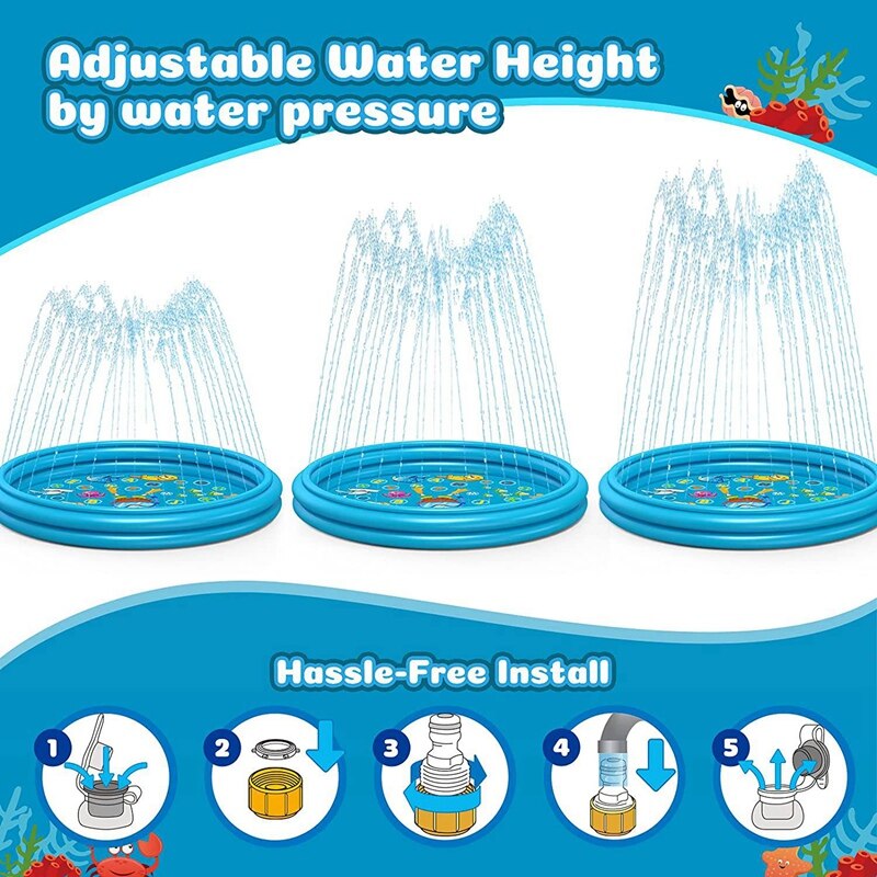 Sprinkler Splash Play Mat for Kids Children Outdoo... – Grandado