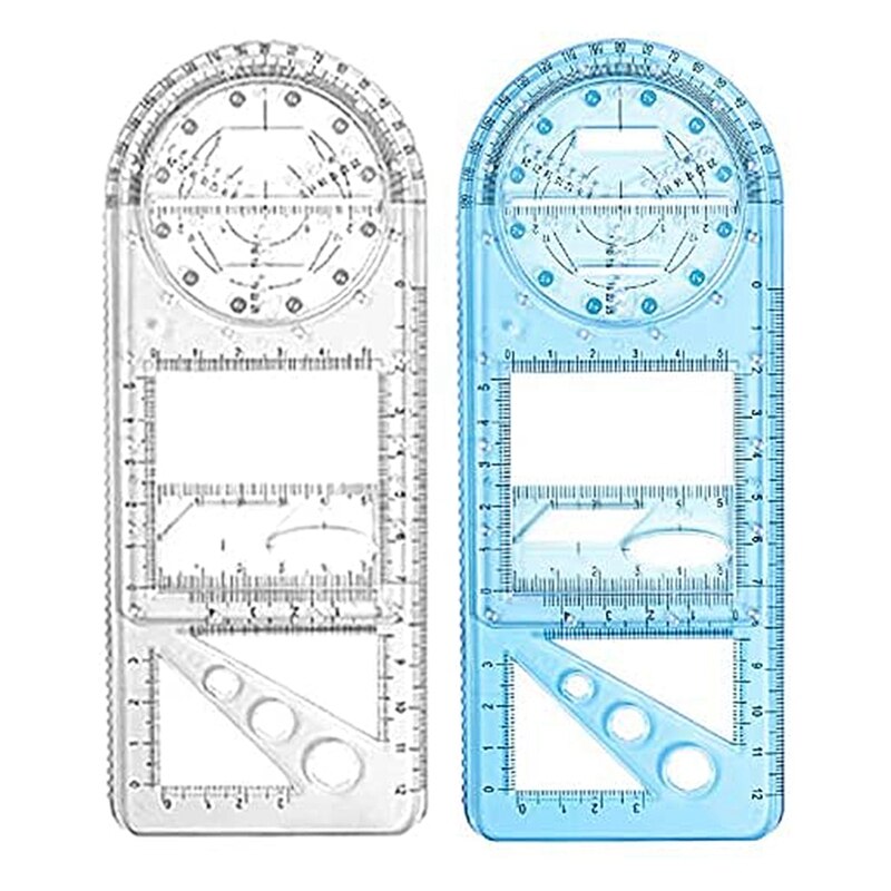 2 Stuks Multifunctionele Geometrische Heerser Wisk... – Grandado