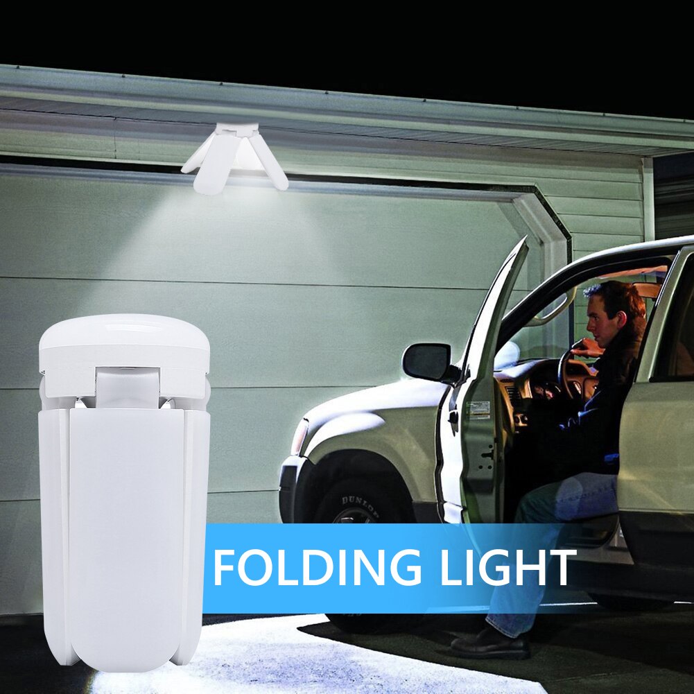 4/3 Leaves E27 LED Garage Light Foldable E27 Bulb ... – Grandado