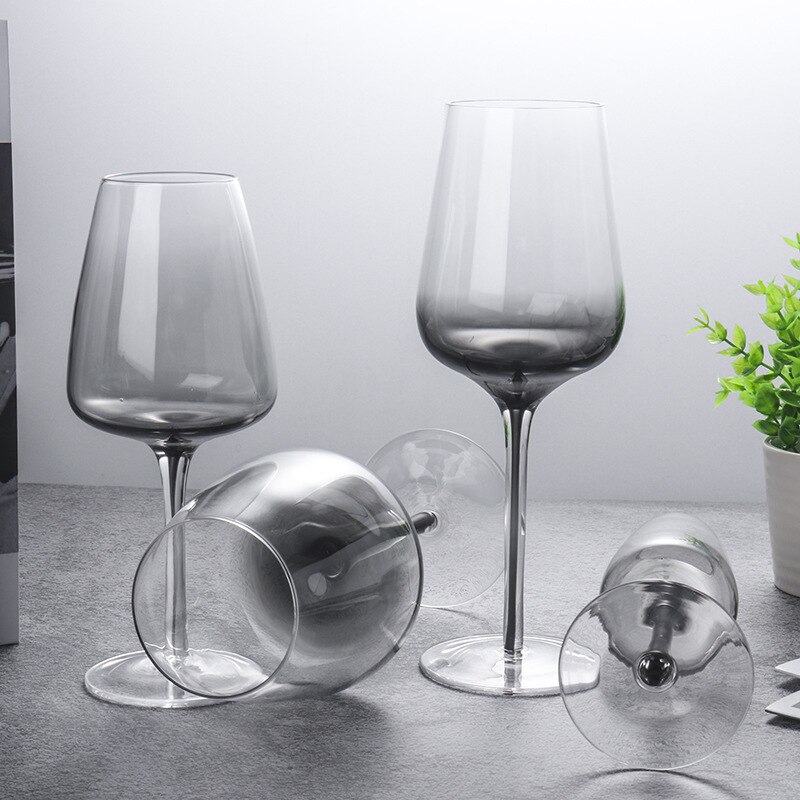 Stained Glass Wine Glass Modern Smoke Grey Goblet ... – Grandado