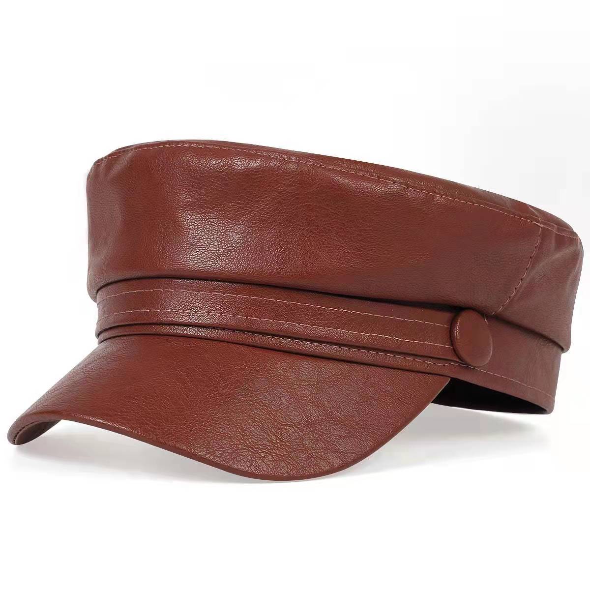 Unisex PU Leather Octagonal Hat Spring Autumn Sail... – Grandado