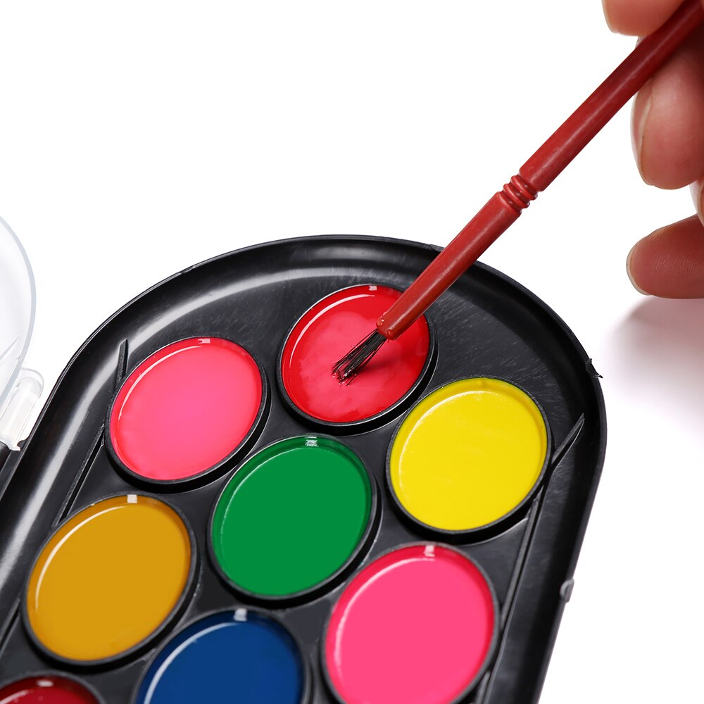 16 Colors/set Solid Watercolor Palette Paintbrush ... – Vicedeal