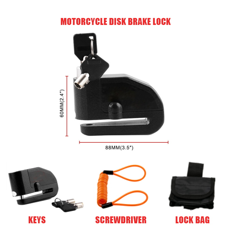 Motor Alarm Disc Lock Anti-Diefstal Wiel Disc Brak... – Grandado
