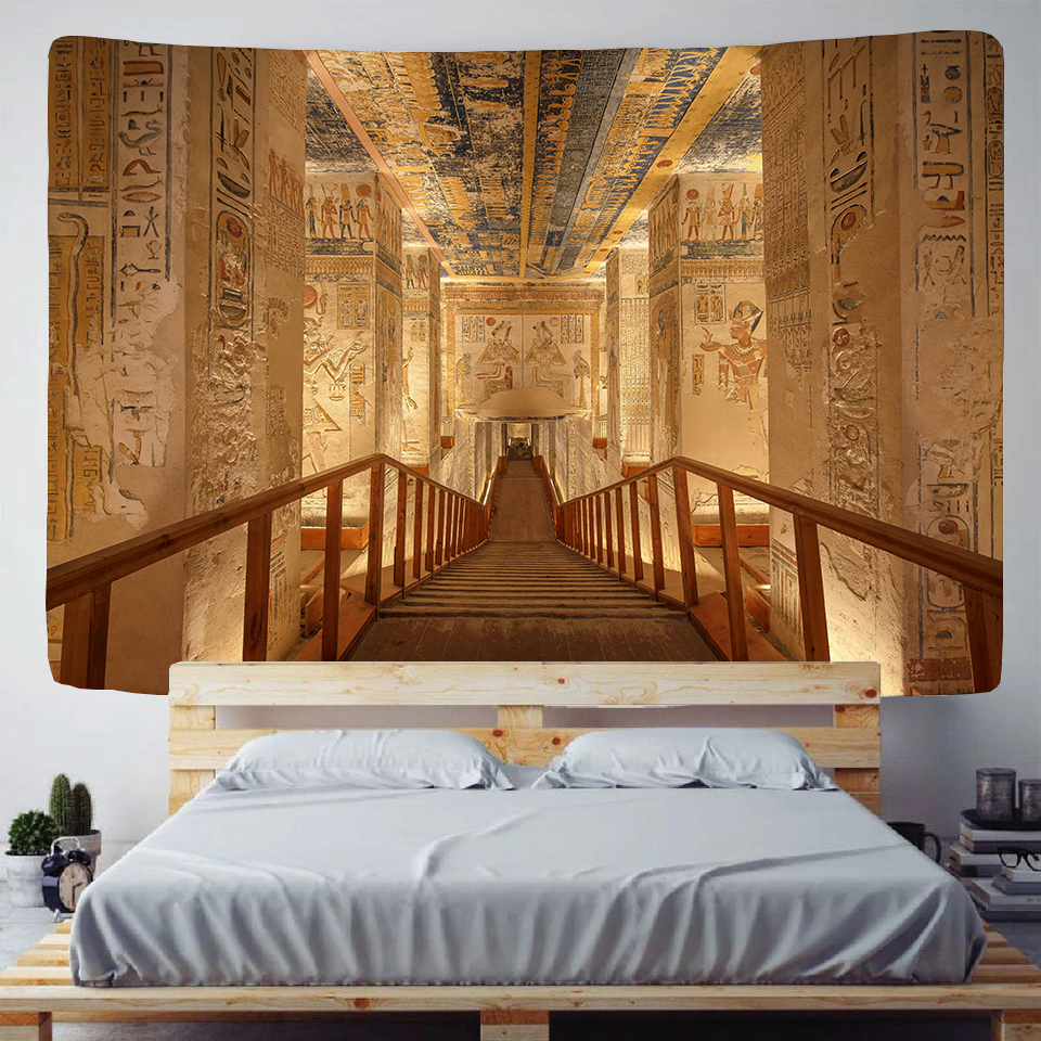 Ancient Egyptian Mural Painting Tapestry Vintage H... – Grandado